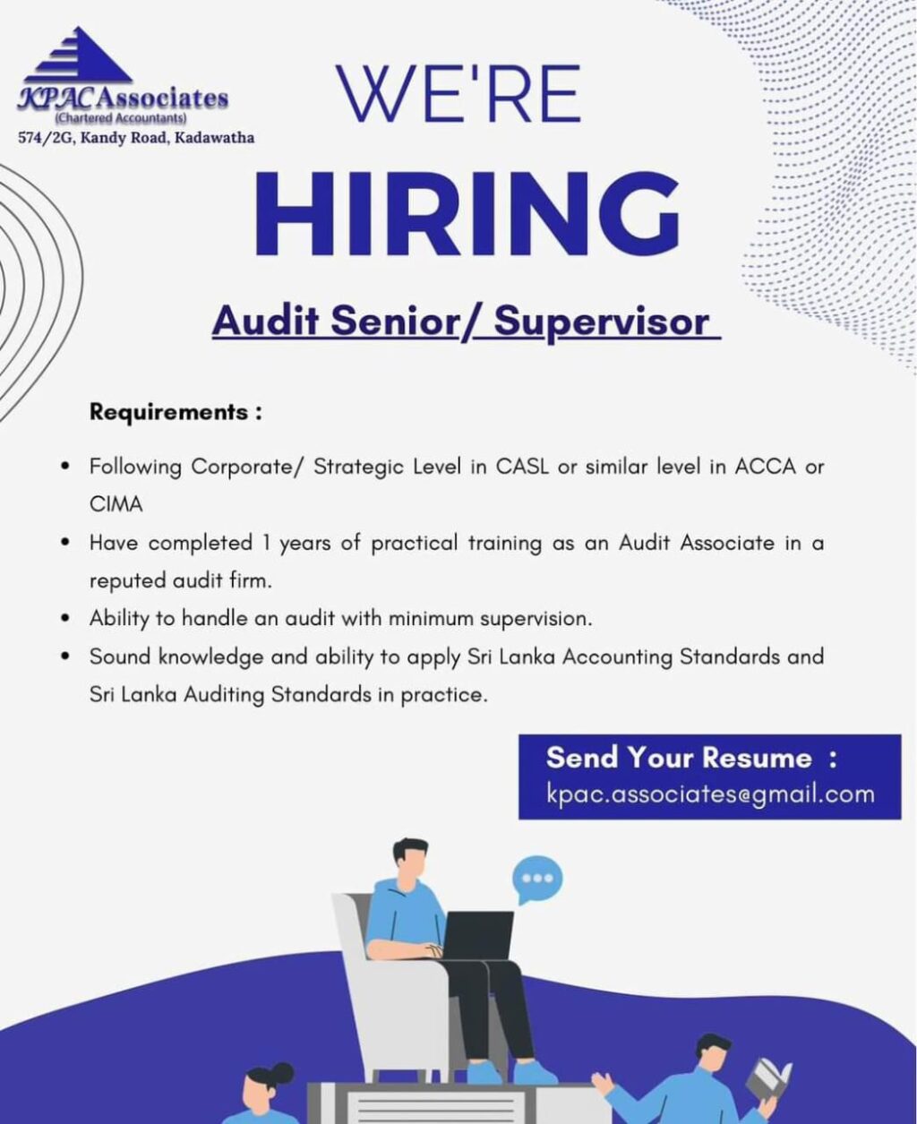 Audit Senior / Supervisor - Jobseeker.lk
