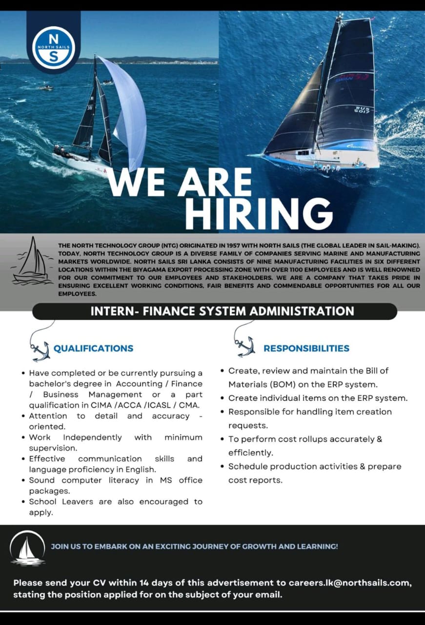 Finance System Administration - Intern - Jobseeker.lk