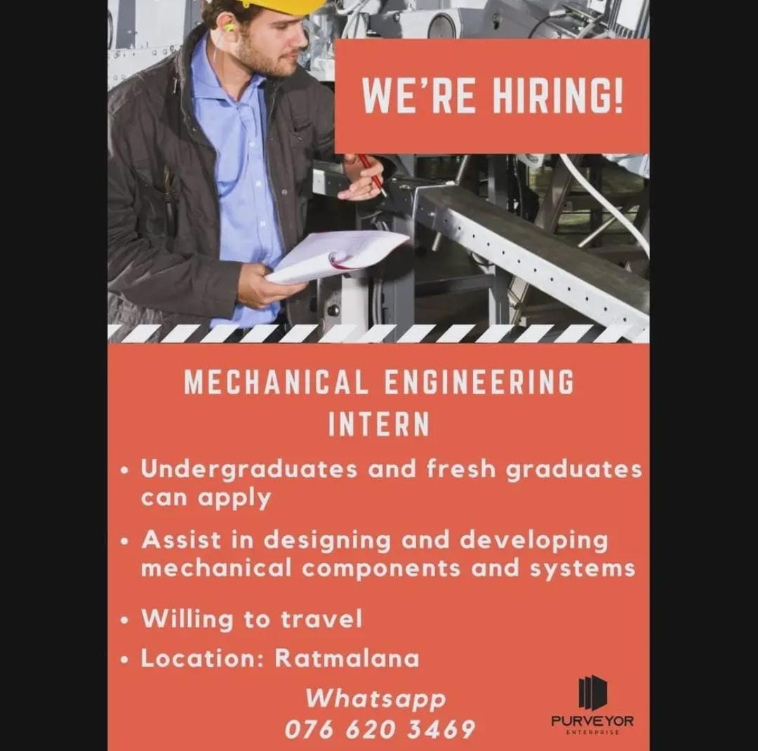 Mechanical Engineer intern - Jobseeker.lk