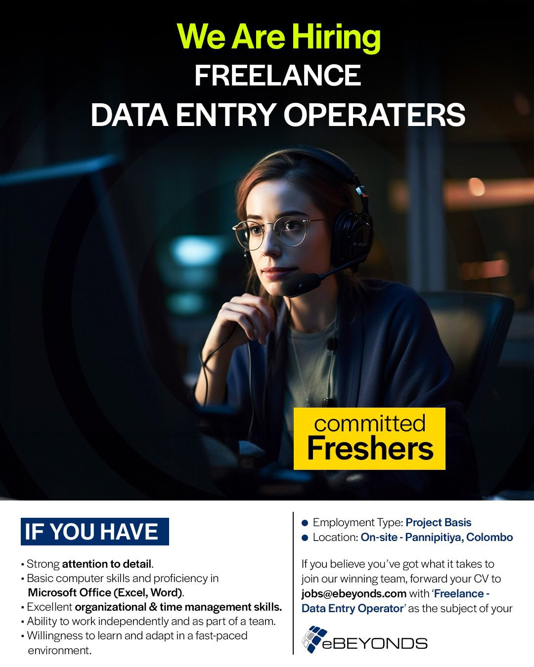 Data entry operator - Freelance - Jobseeker.lk