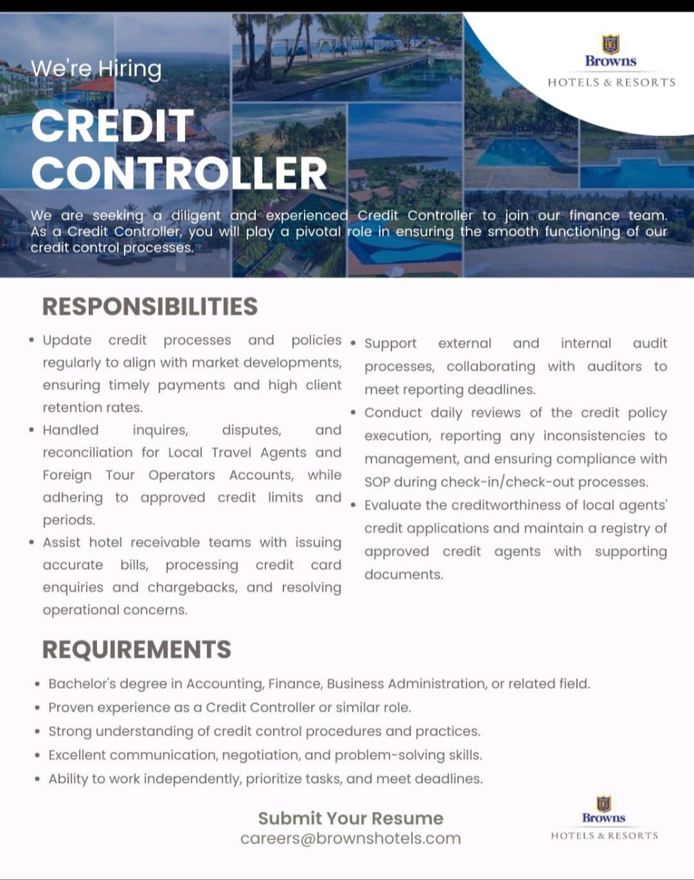 Credit controller - Jobseeker.lk