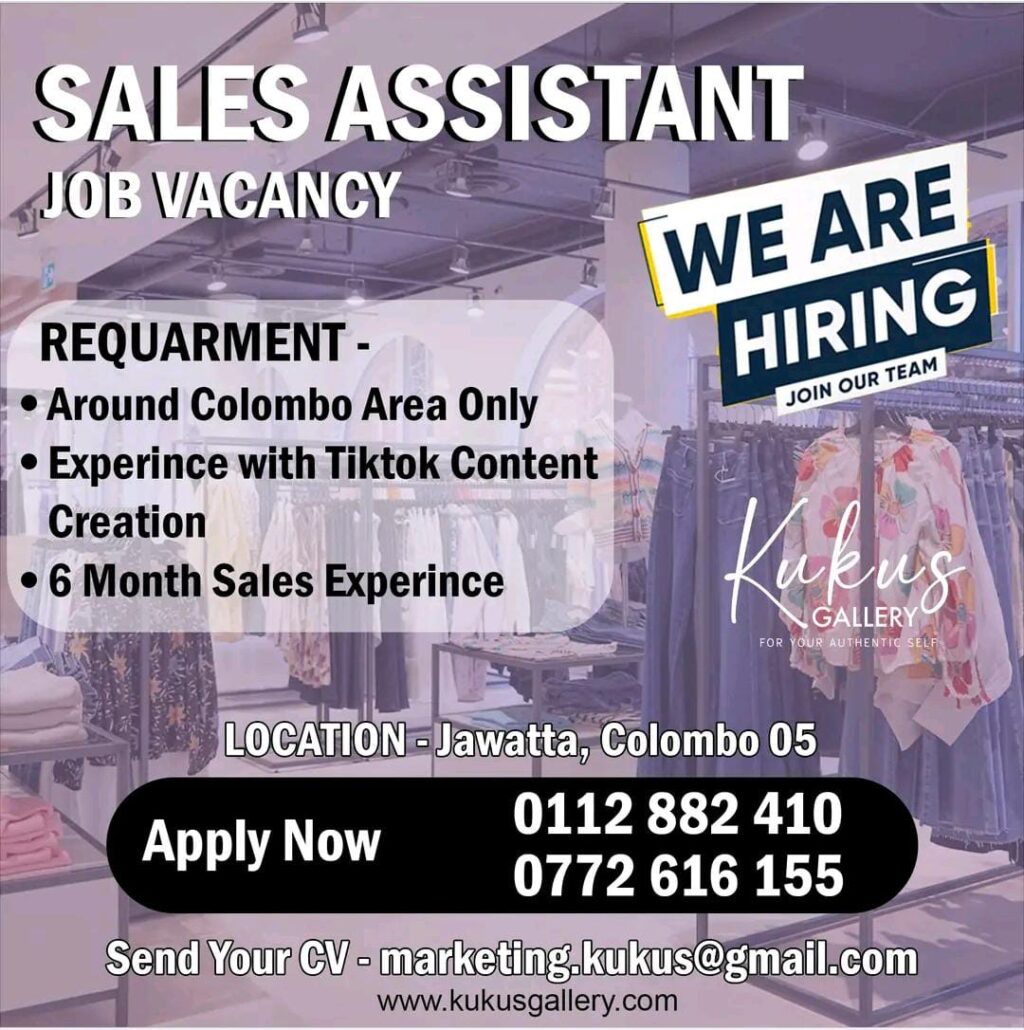 Sales Assistant - Jobseeker.lk