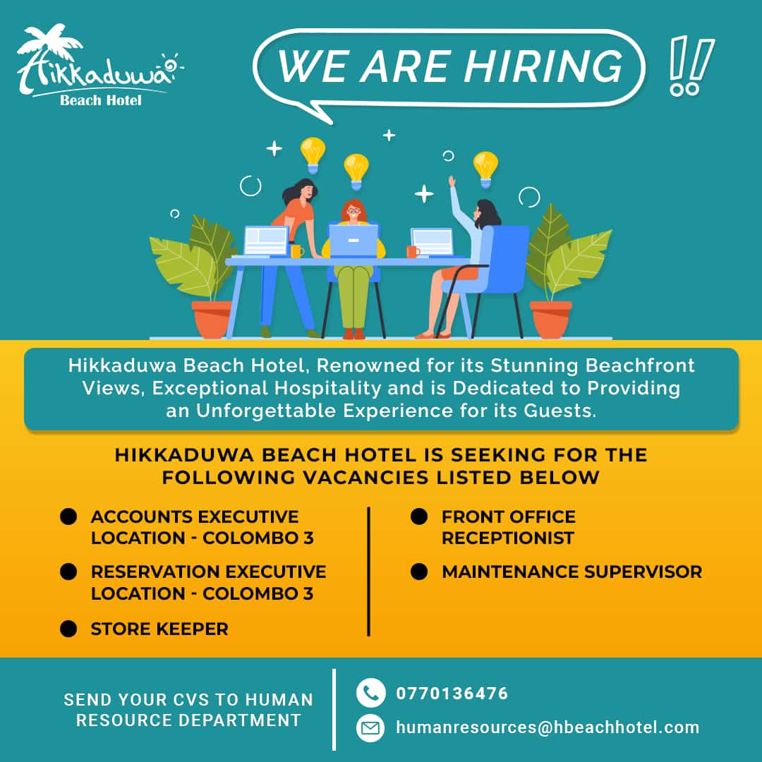 Hotel Vacancy - 5 positions - Jobseeker.lk