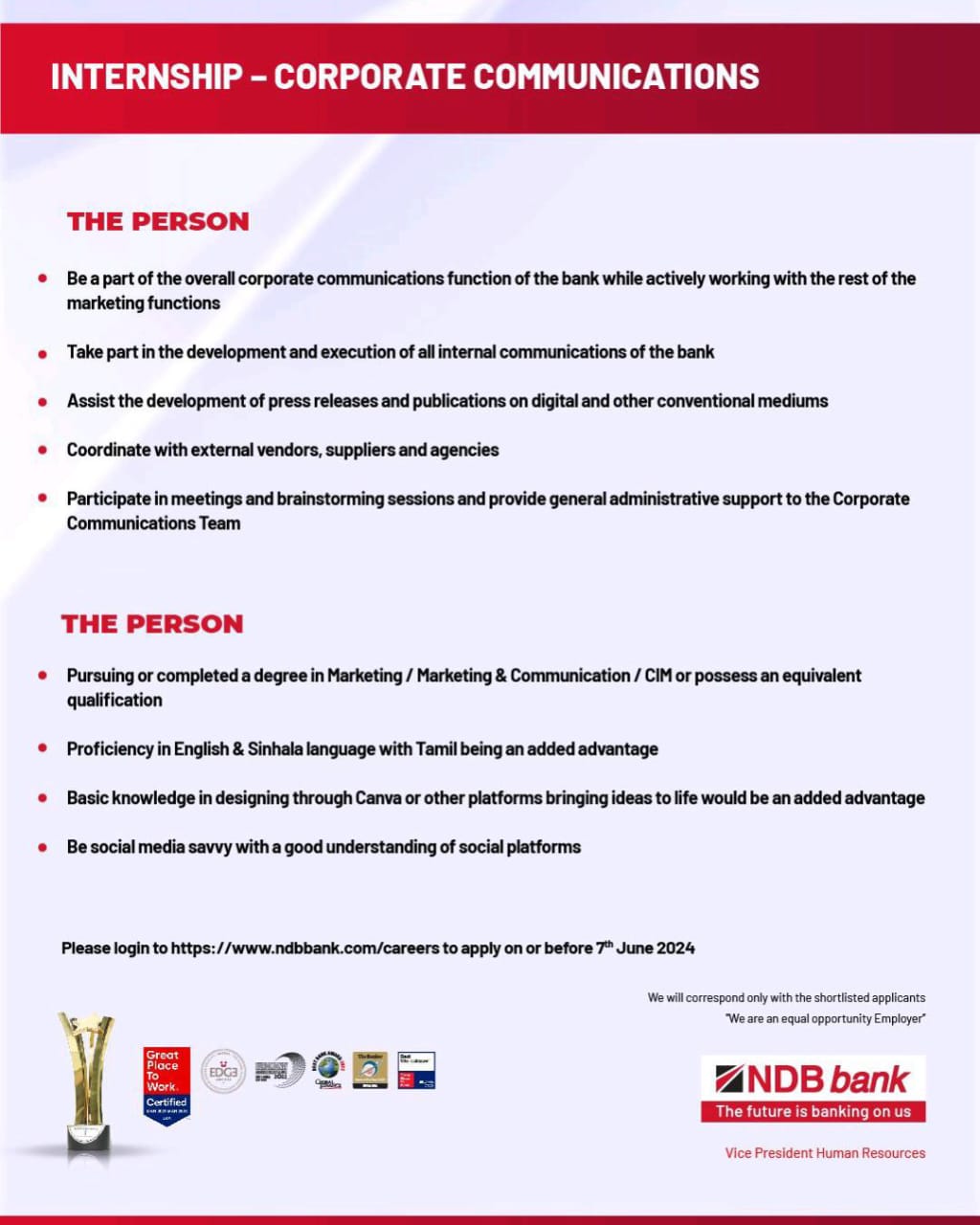 Internship- Corporate Communication - Jobseeker.lk