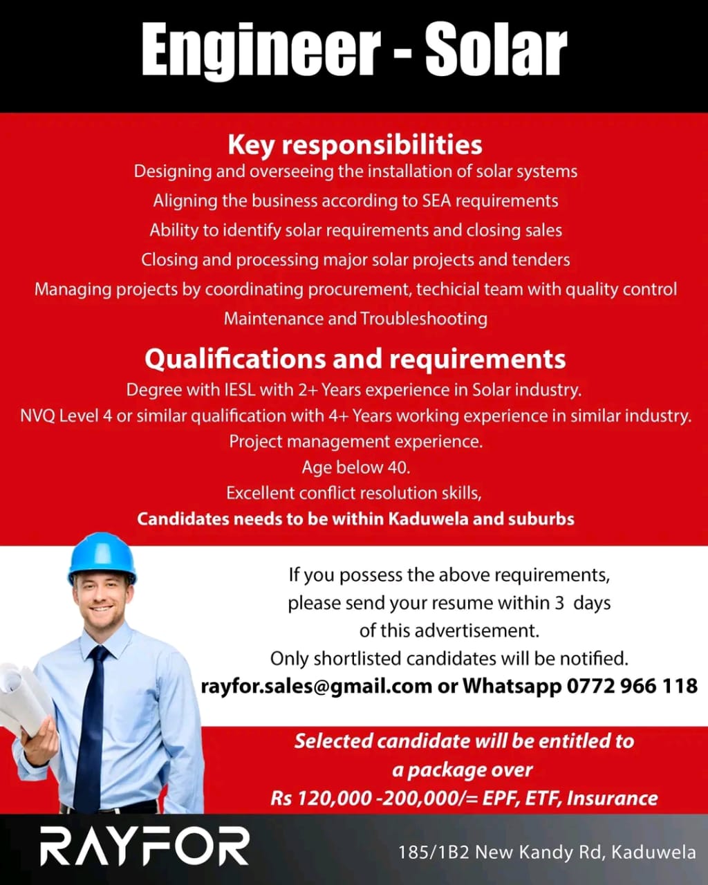 Engineer-Solar - Jobseeker.lk