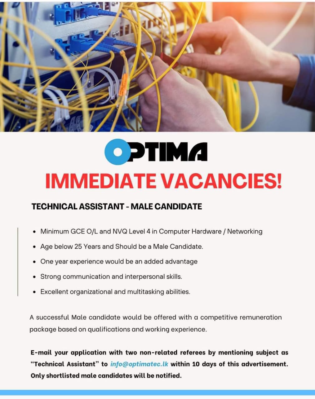Technical Assistant - Jobseeker.lk
