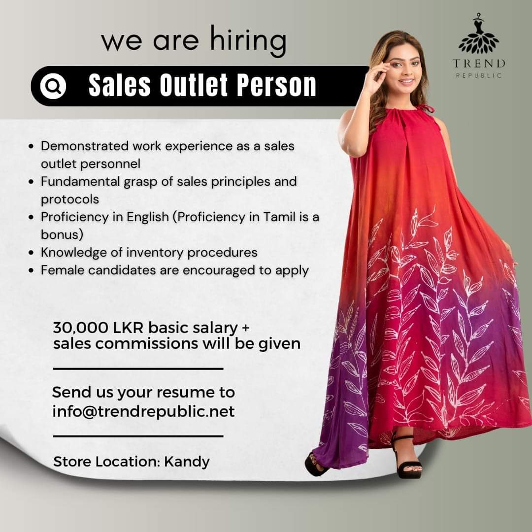 Sales Outlet Person - Kandy - Jobseeker.lk