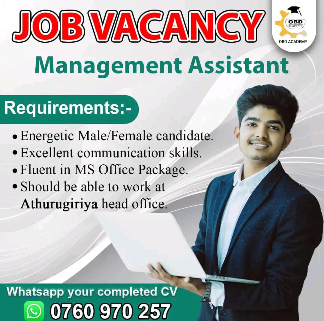 Management Assistant - Jobseeker.lk