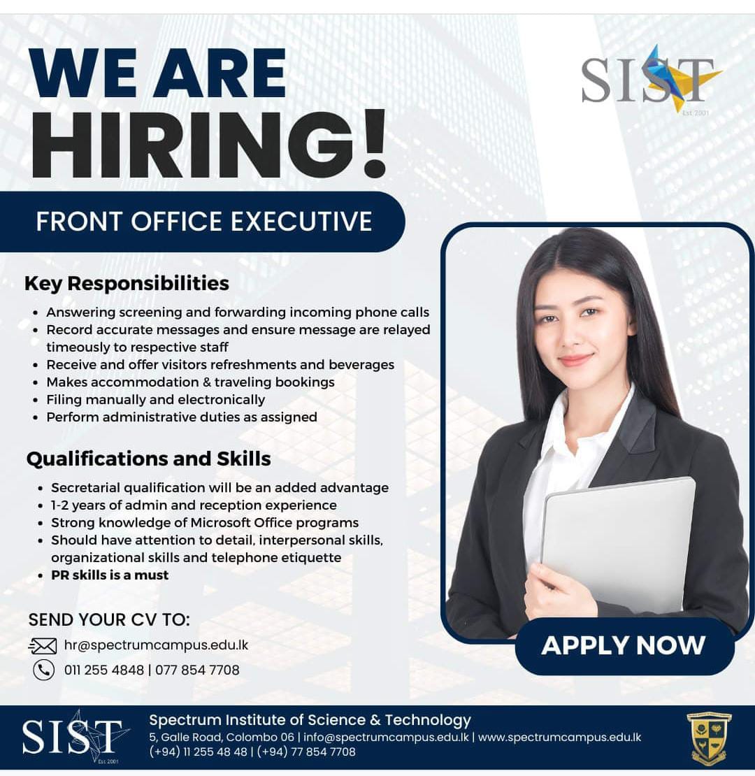 Front office Executive - Jobseeker.lk