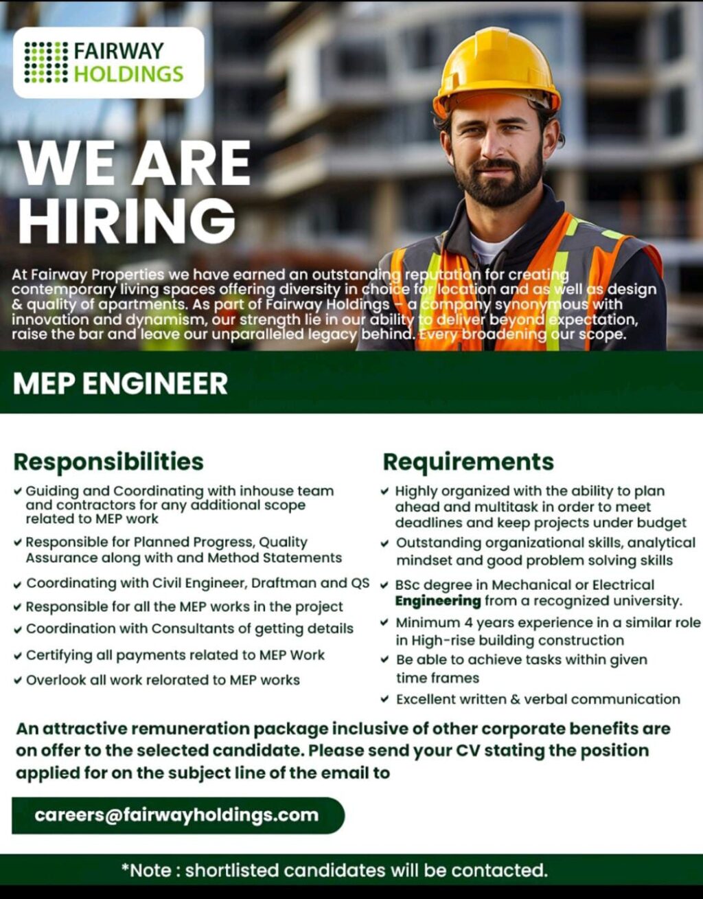 MEP Engineer - Jobseeker.lk
