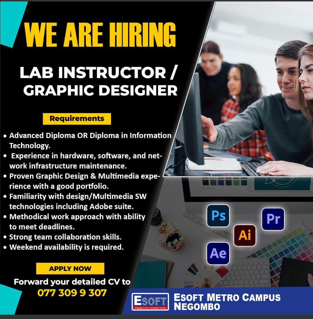 Lab Instructor / Graphic Designer - Jobseeker.lk