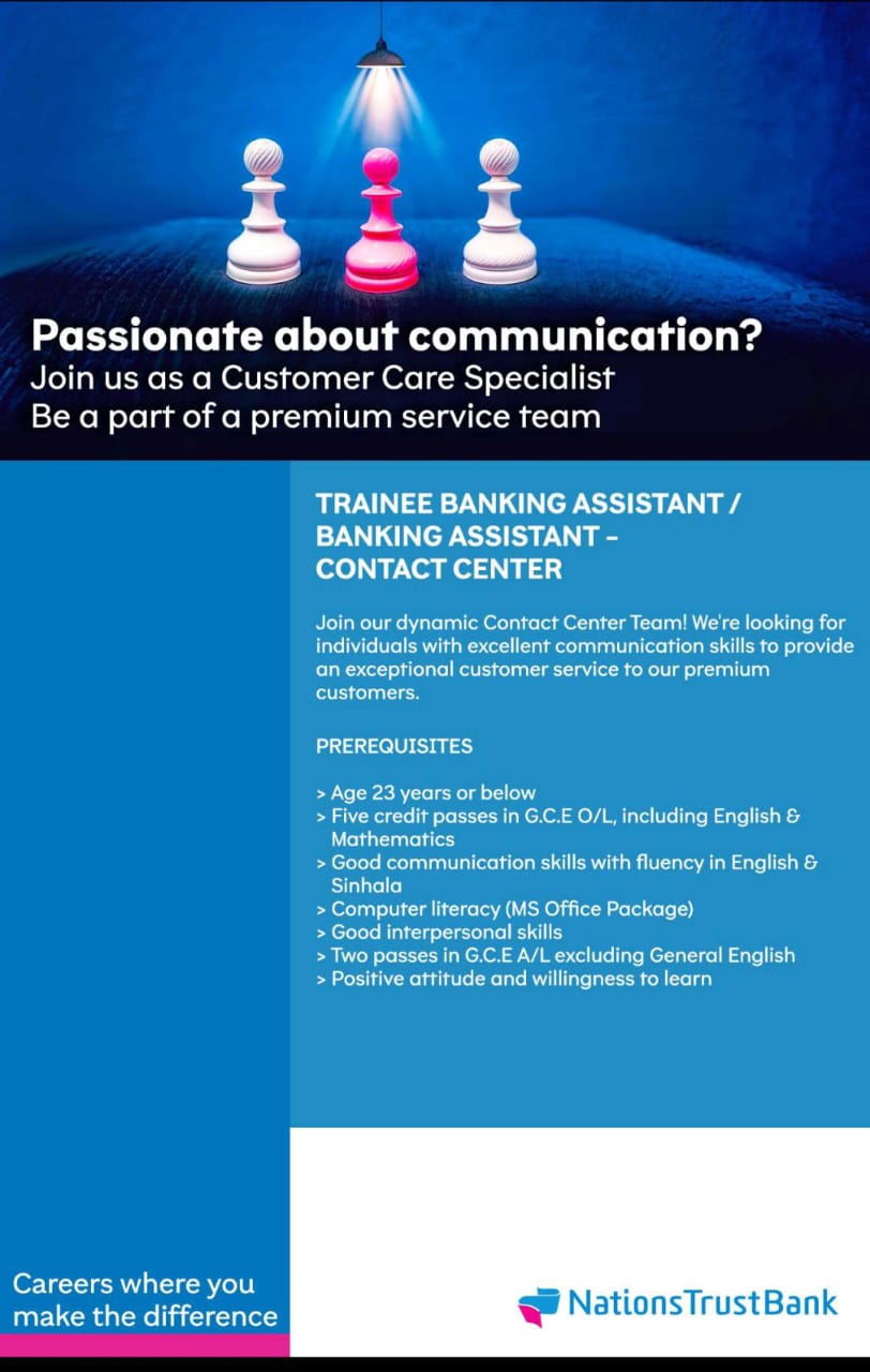 Trainee Banking Assistant/ Banking Assistant - Contact Center ...
