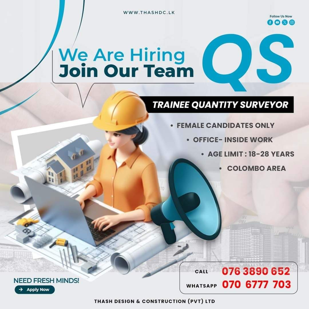 Trainee Quantity Surveyor - Female - Jobseeker.lk