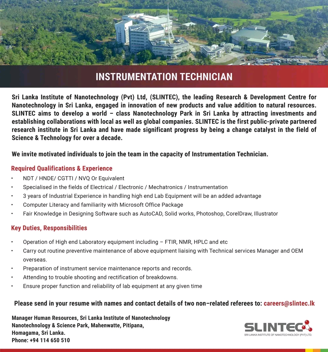 AC Technician | Instrumentation Technician - Jobseeker.lk