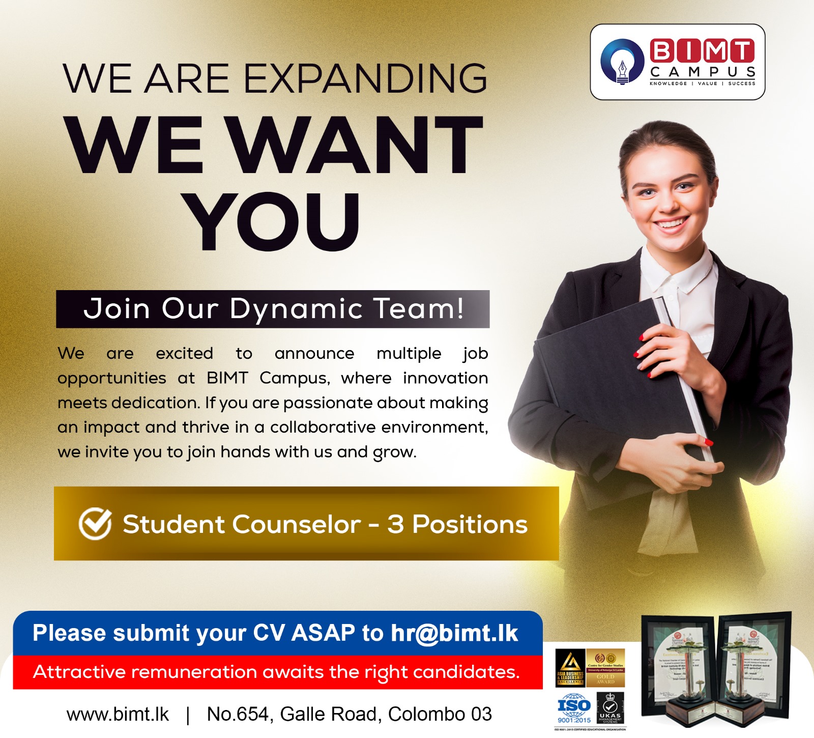 Student Counselor - 3 position - Jobseeker.lk