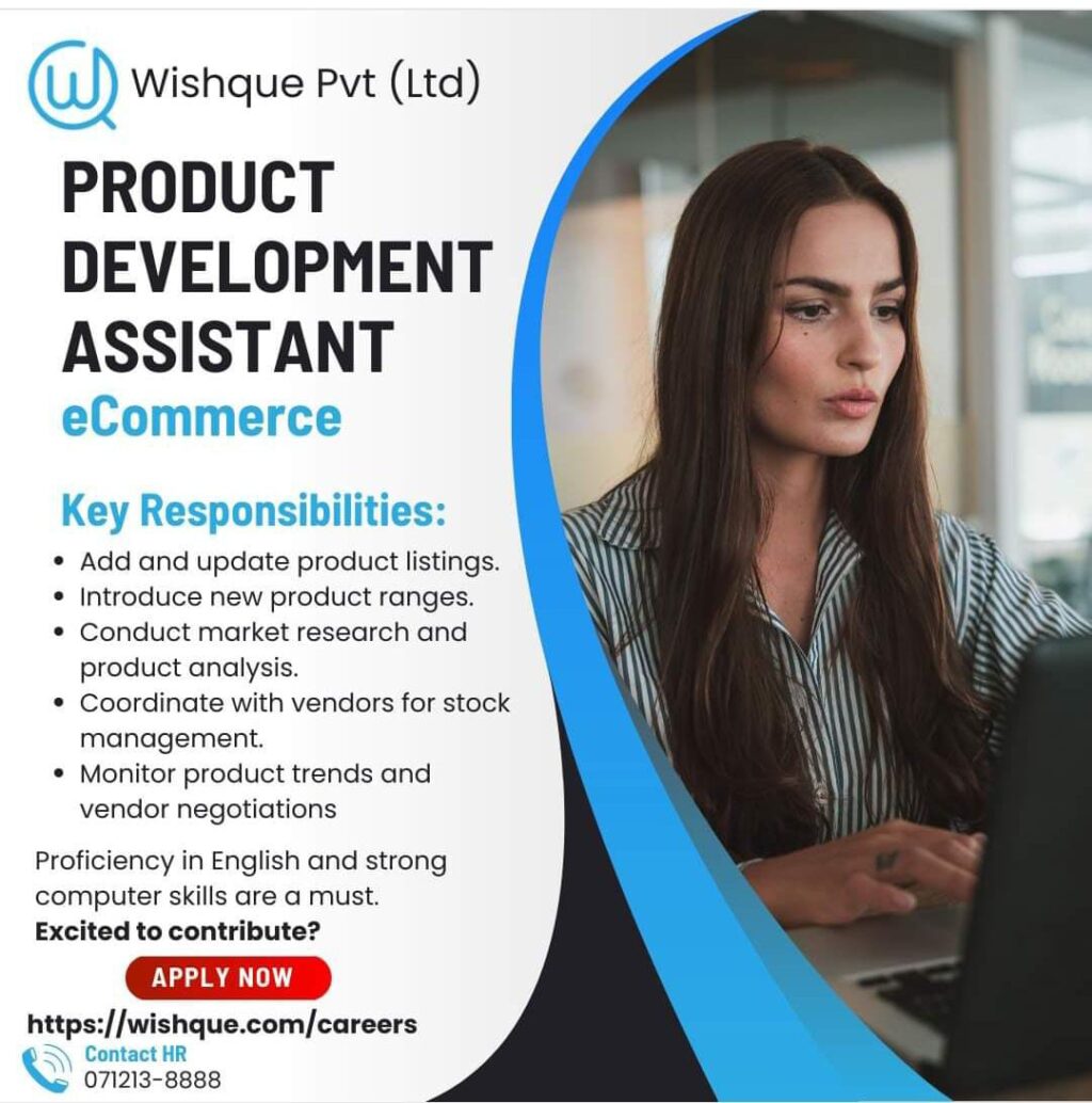 Product Development Assistant e-commerce - Jobseeker.lk