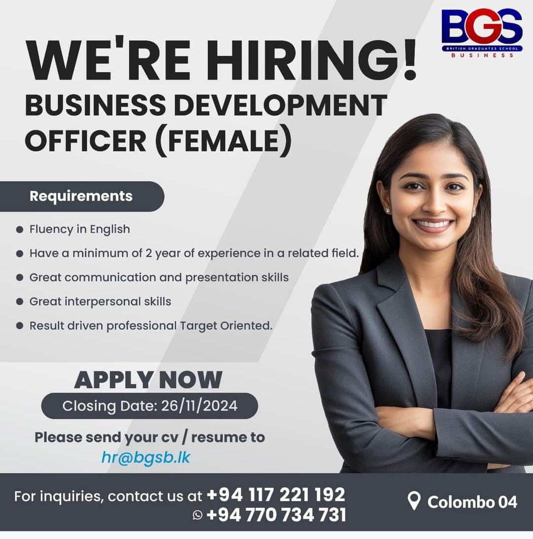Business Development Officer - Jobseeker.lk