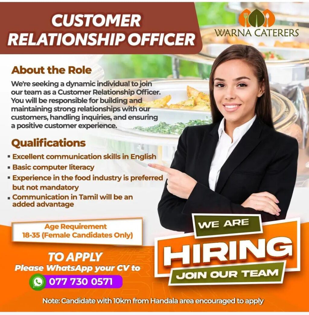 Customer Relationship Officer - Jobseeker.lk