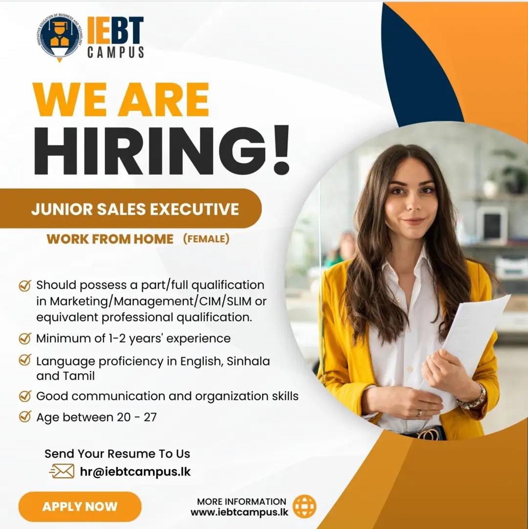 Junior Sales Executive Work from Home - Jobseeker.lk