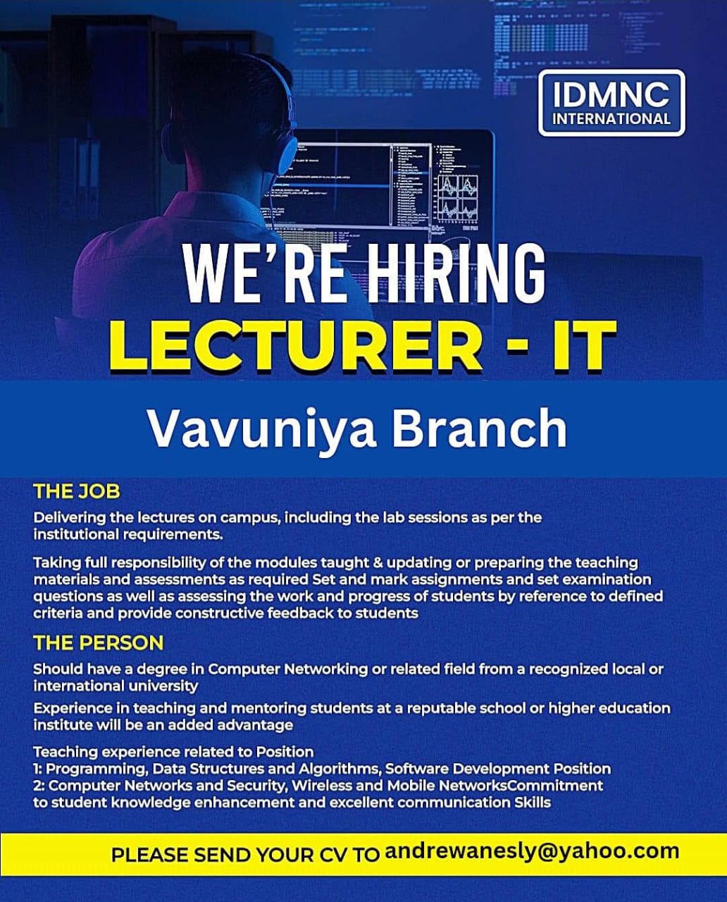 IT Lecturer Part Time - Jobseeker.lk