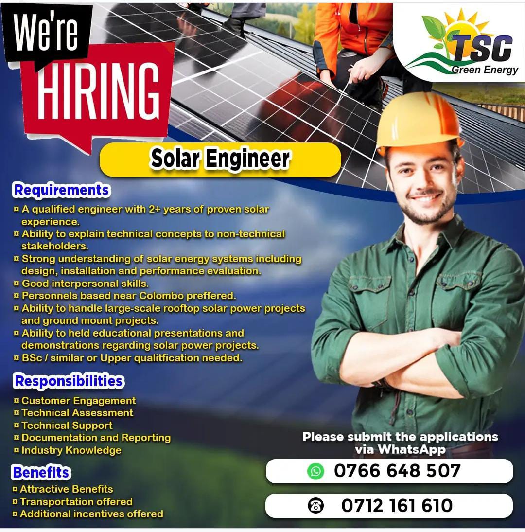 Solar Engineer - Jobseeker.lk