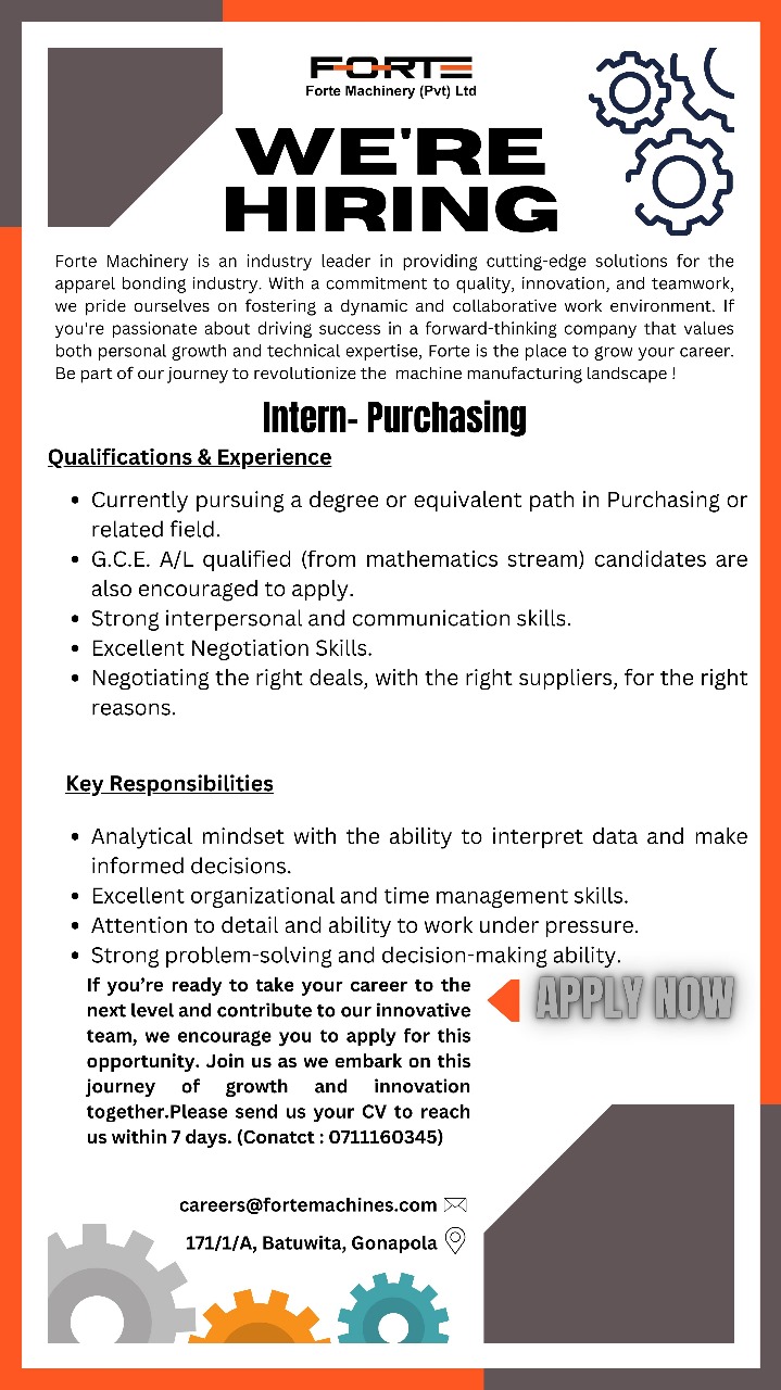 Purchasing internship - Jobseeker.lk
