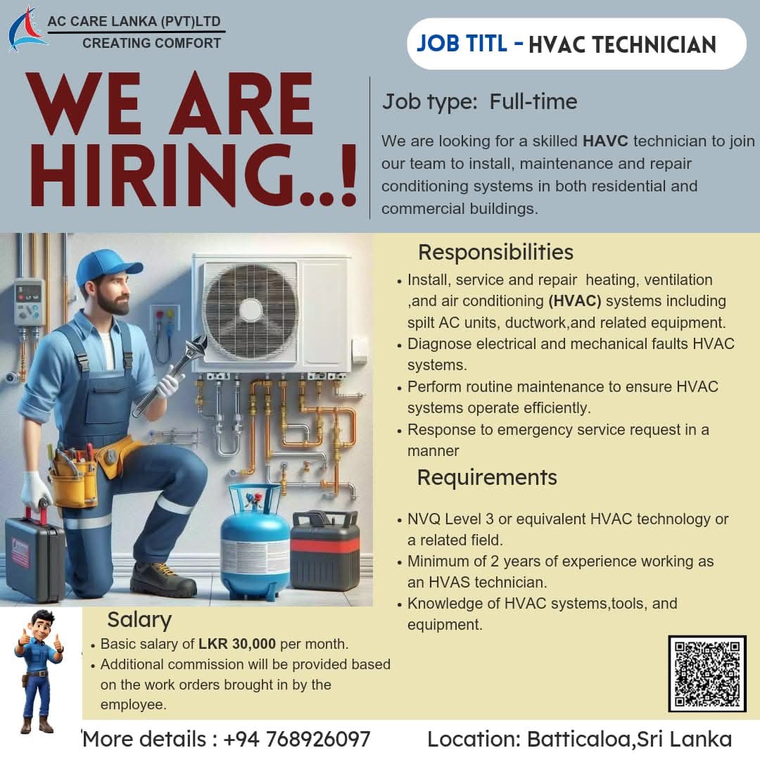 HVAC Technician - Jobseeker.lk