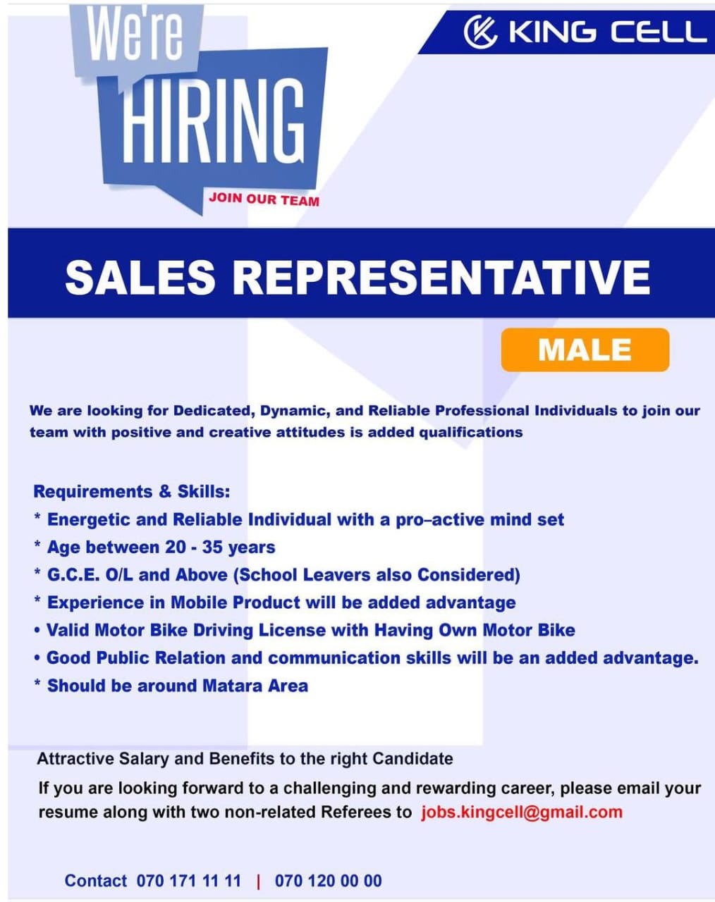 Sales Representative - Jobseeker.lk