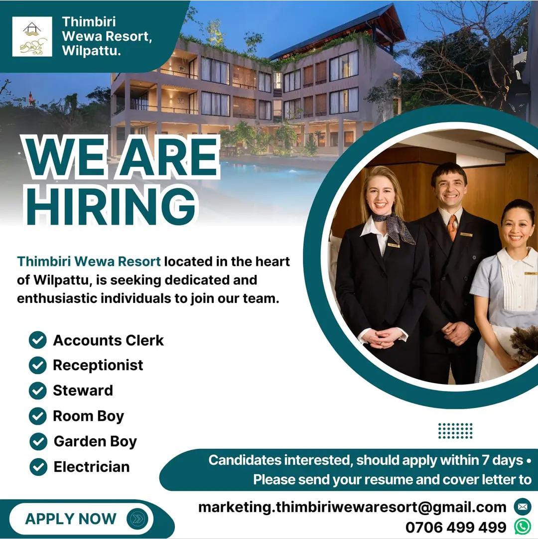 Accounts Clerk / Receptionist / Steward/Room Boy/ Garden Boy ...