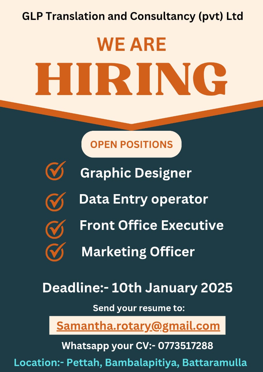 Data Entry operators/ Front office executives/ Marketing officer ...