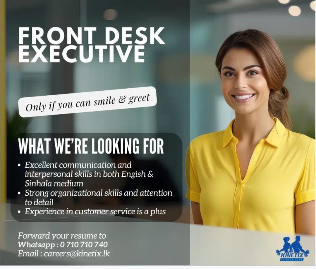 Front Desk Executive - Jobseeker.lk