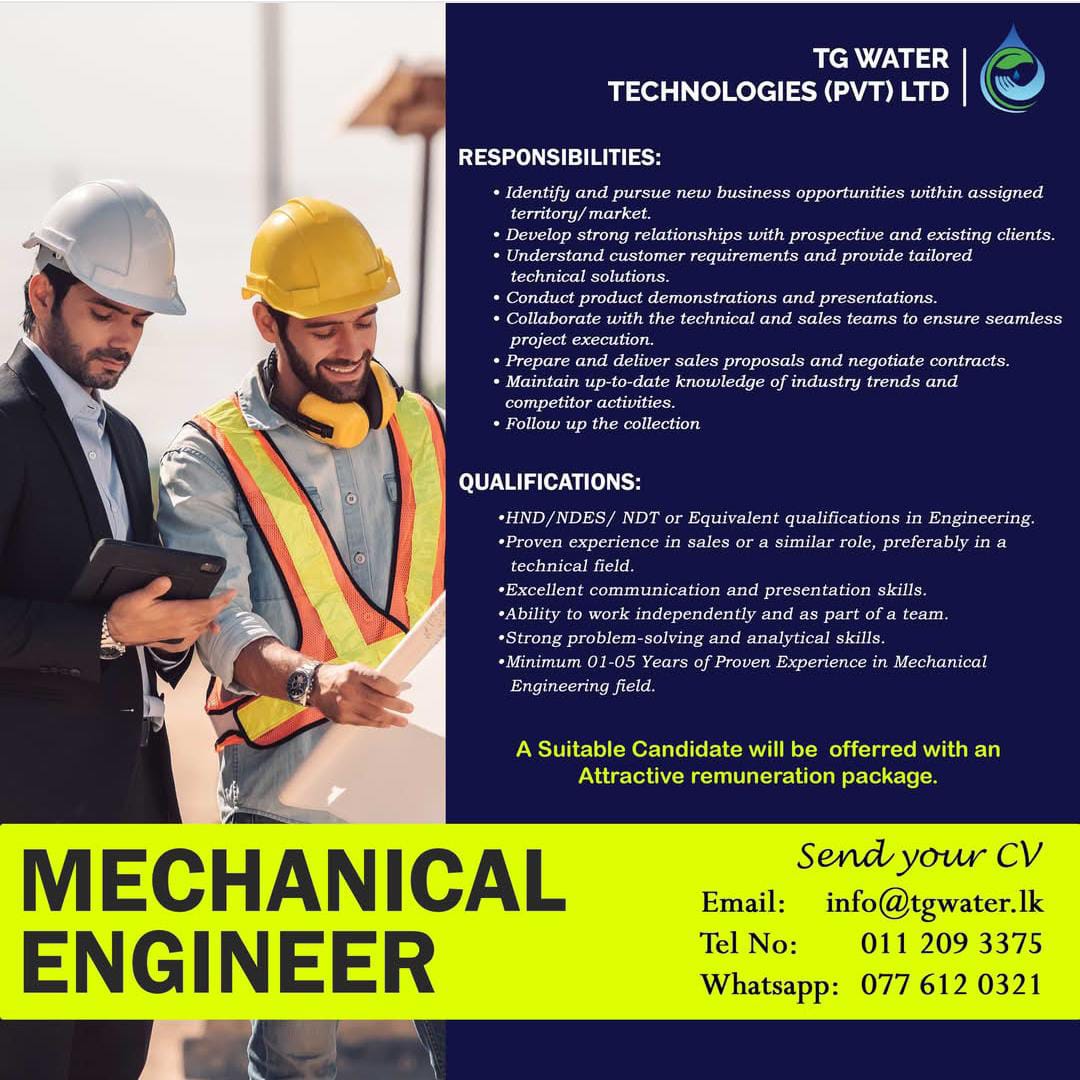 Mechanical Engineer - Jobseeker.lk