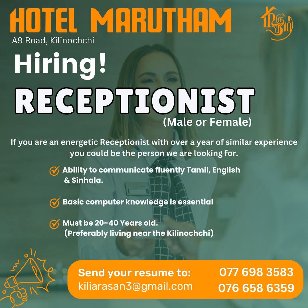 Hotel Receptionist - Jobseeker.lk