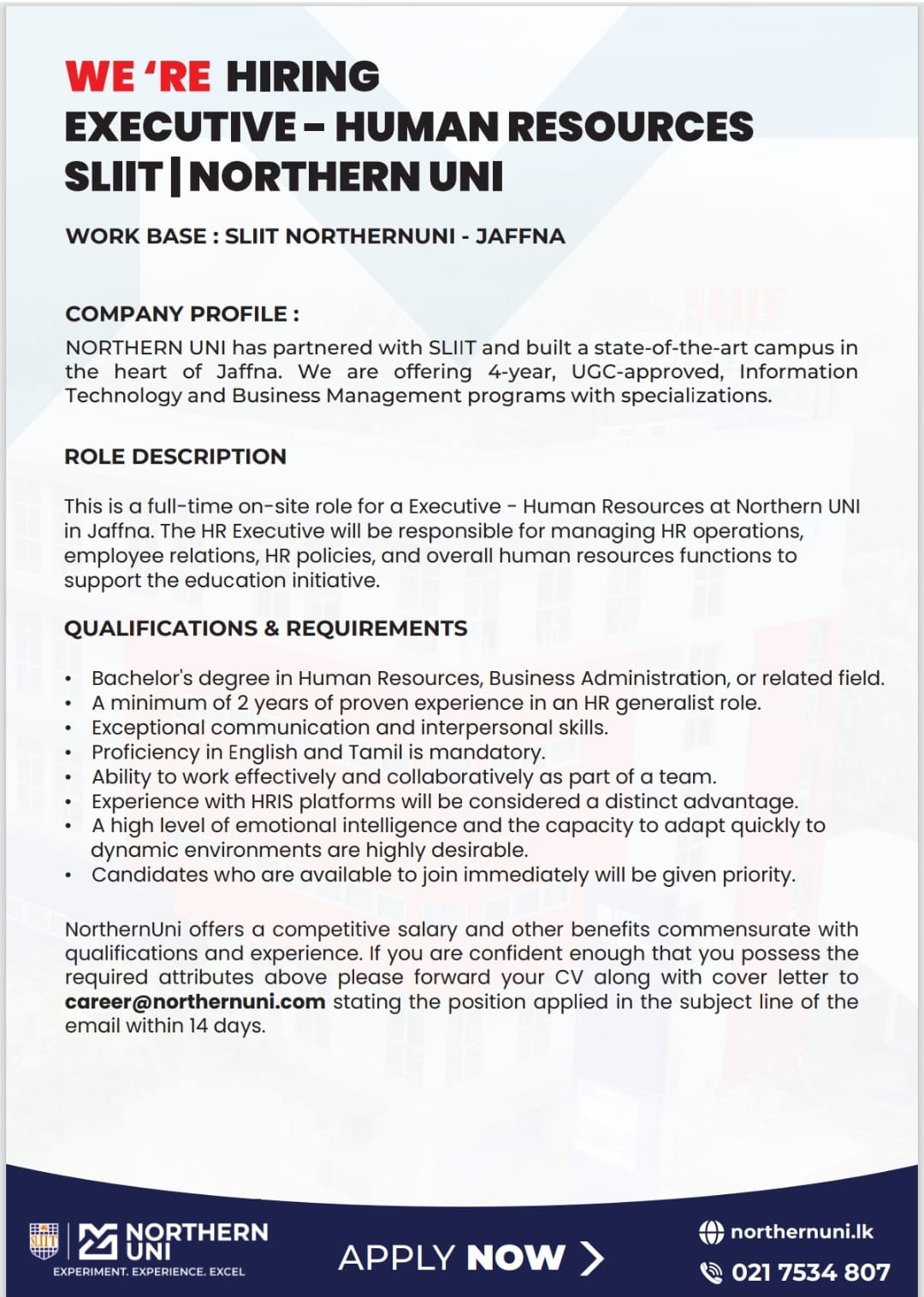 Human Resources Executive - Jobseeker.lk