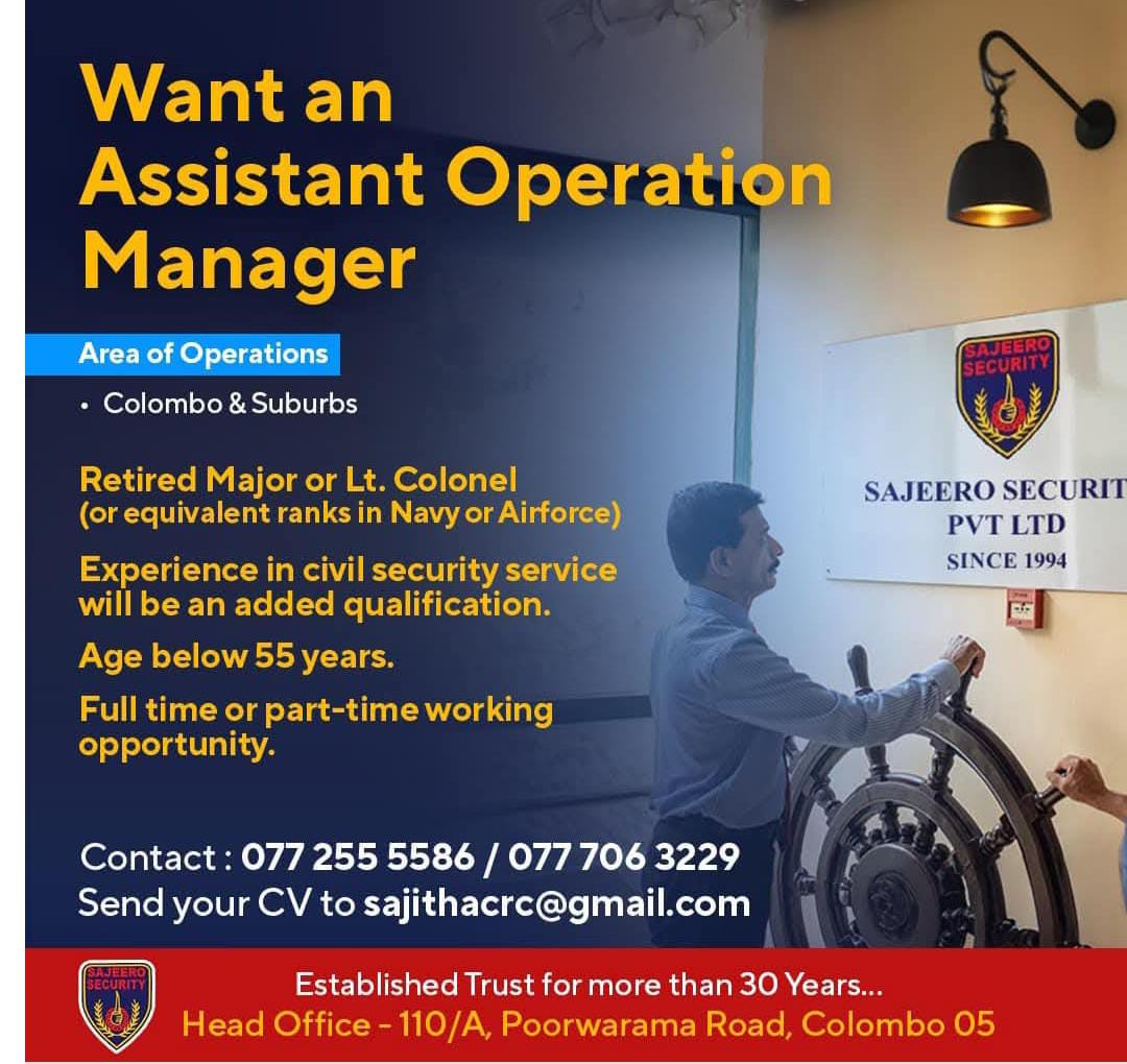 Assistant Operations Manager - Jobseeker.lk