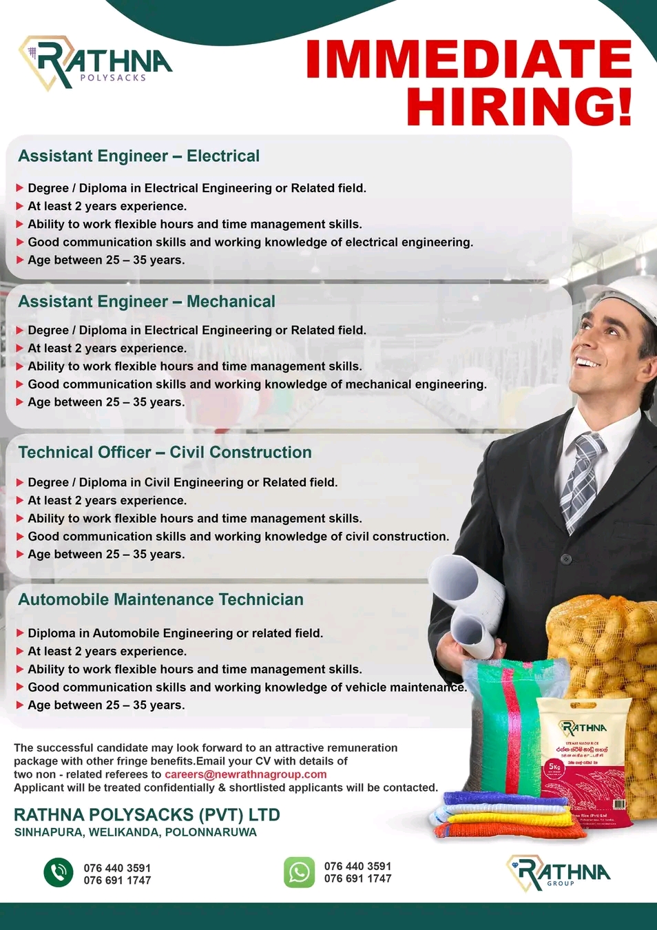 Assistant Engineer - Electrical / Mechanical/ Technical Officer Civil / Automobile Technician ...