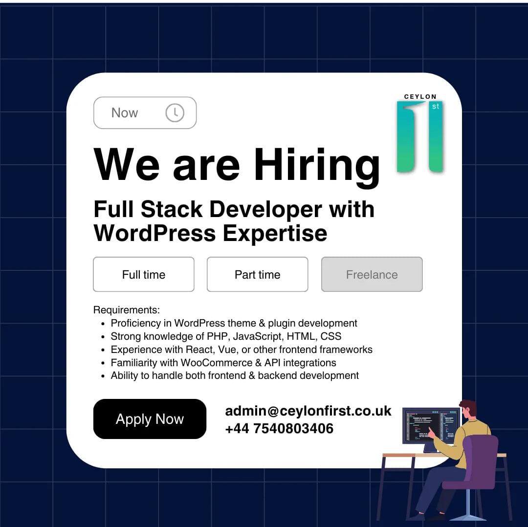Full stack Developer with WordPress Expertise - Jobseeker.lk