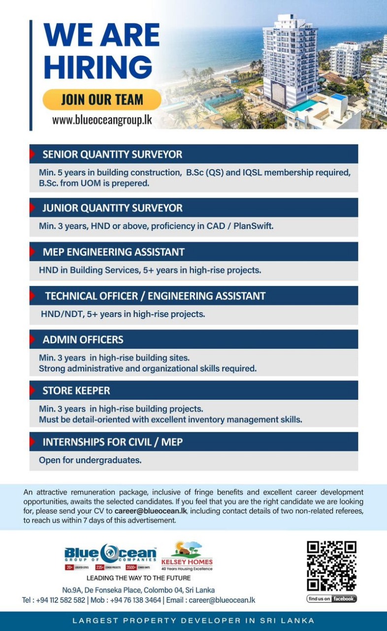 Senior & Junior Quantity Surveyors/ MEP Engineering Assistant ...