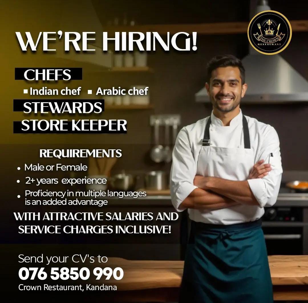 Chef Arabic and Indian/ Steward/ Store Keeper - Jobseeker.lk
