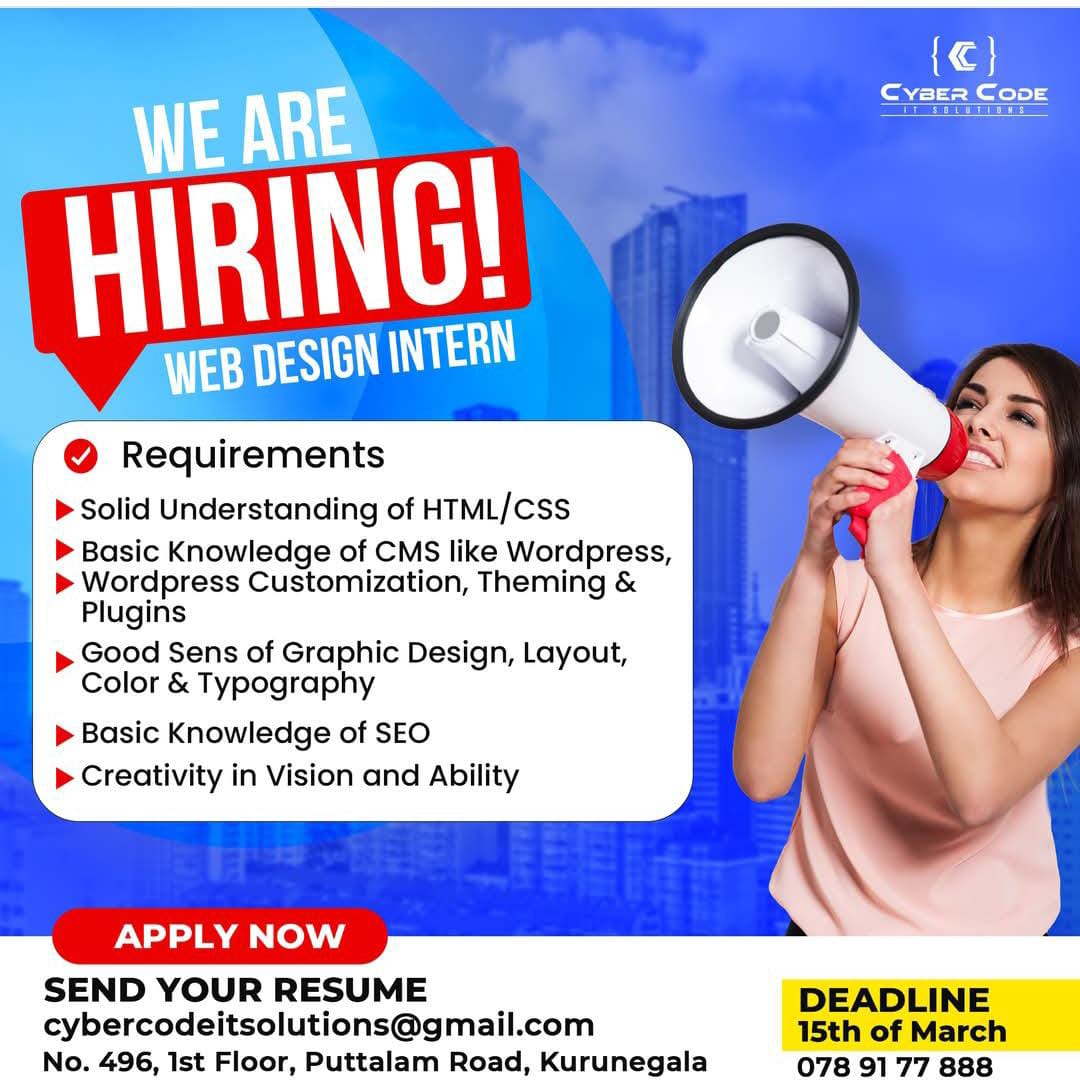 Web Designer Internship - Jobseeker.lk