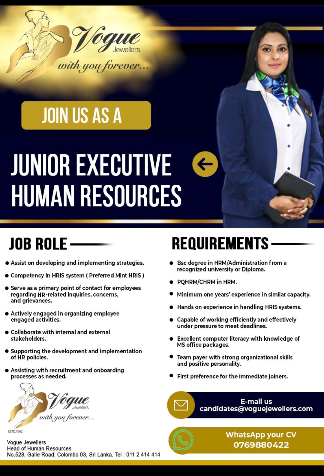 Human Resources Junior Executive - Jobseeker.lk