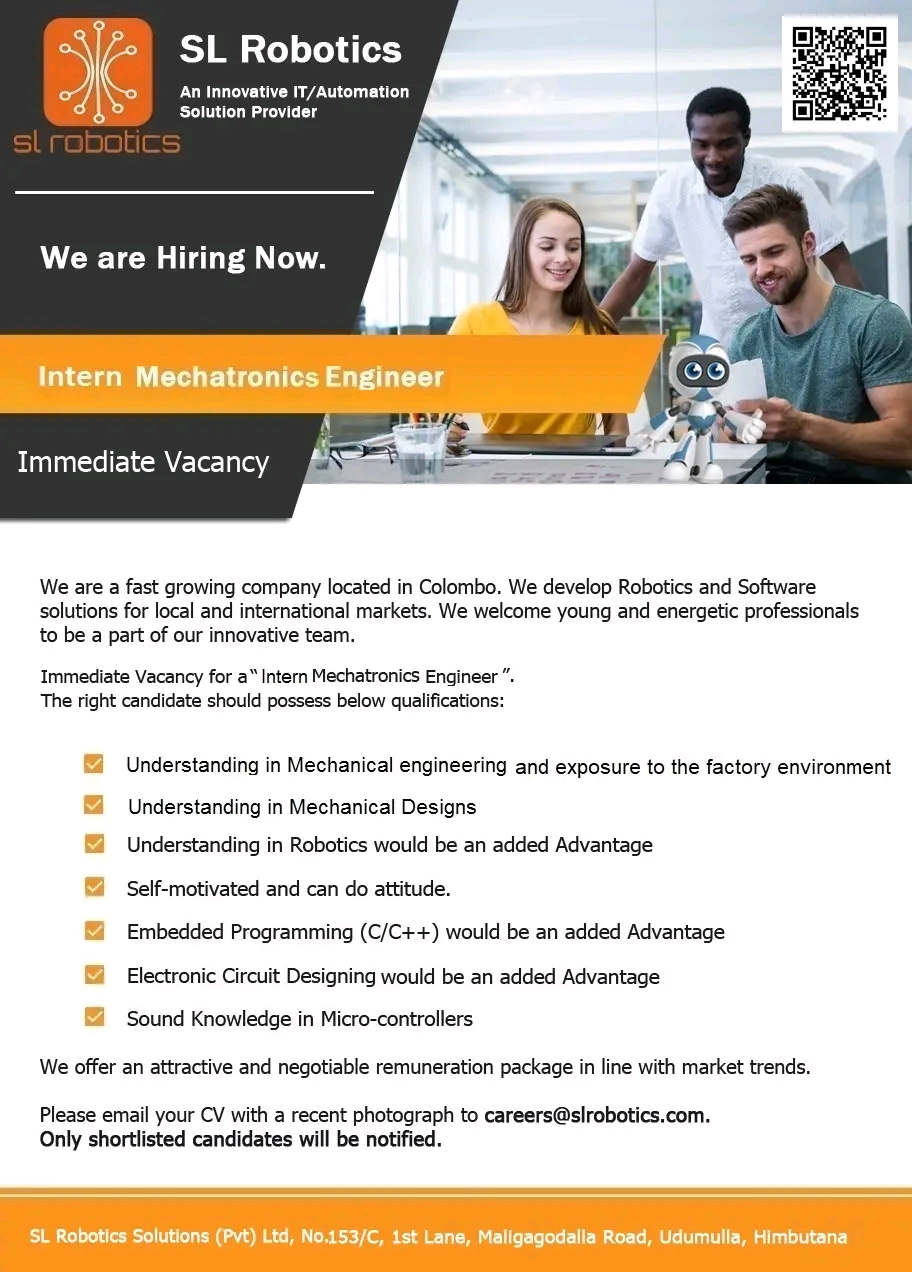 Mechatronics Engineer Internship - Jobseeker.lk