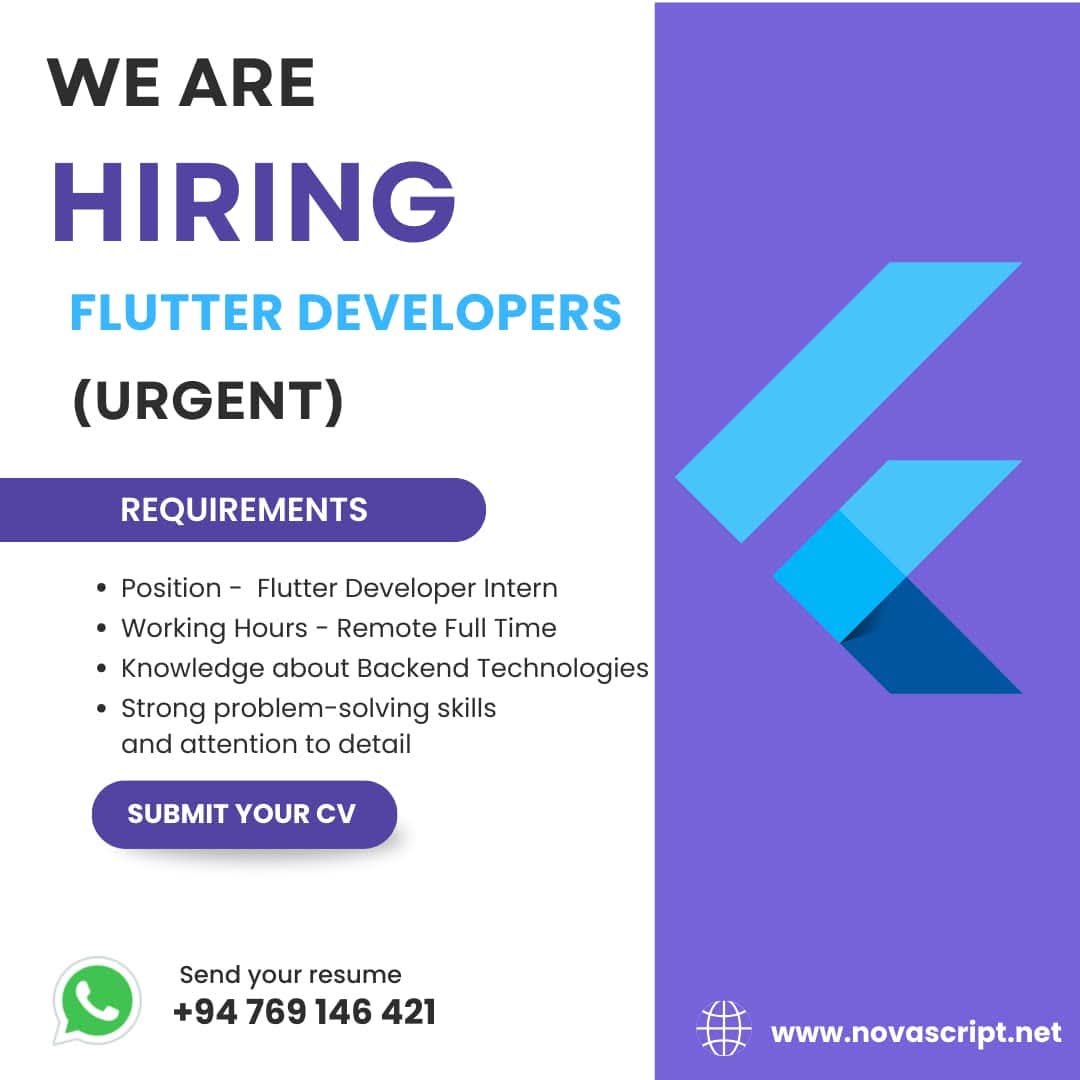Flutter Developer Remote - Jobseeker.lk