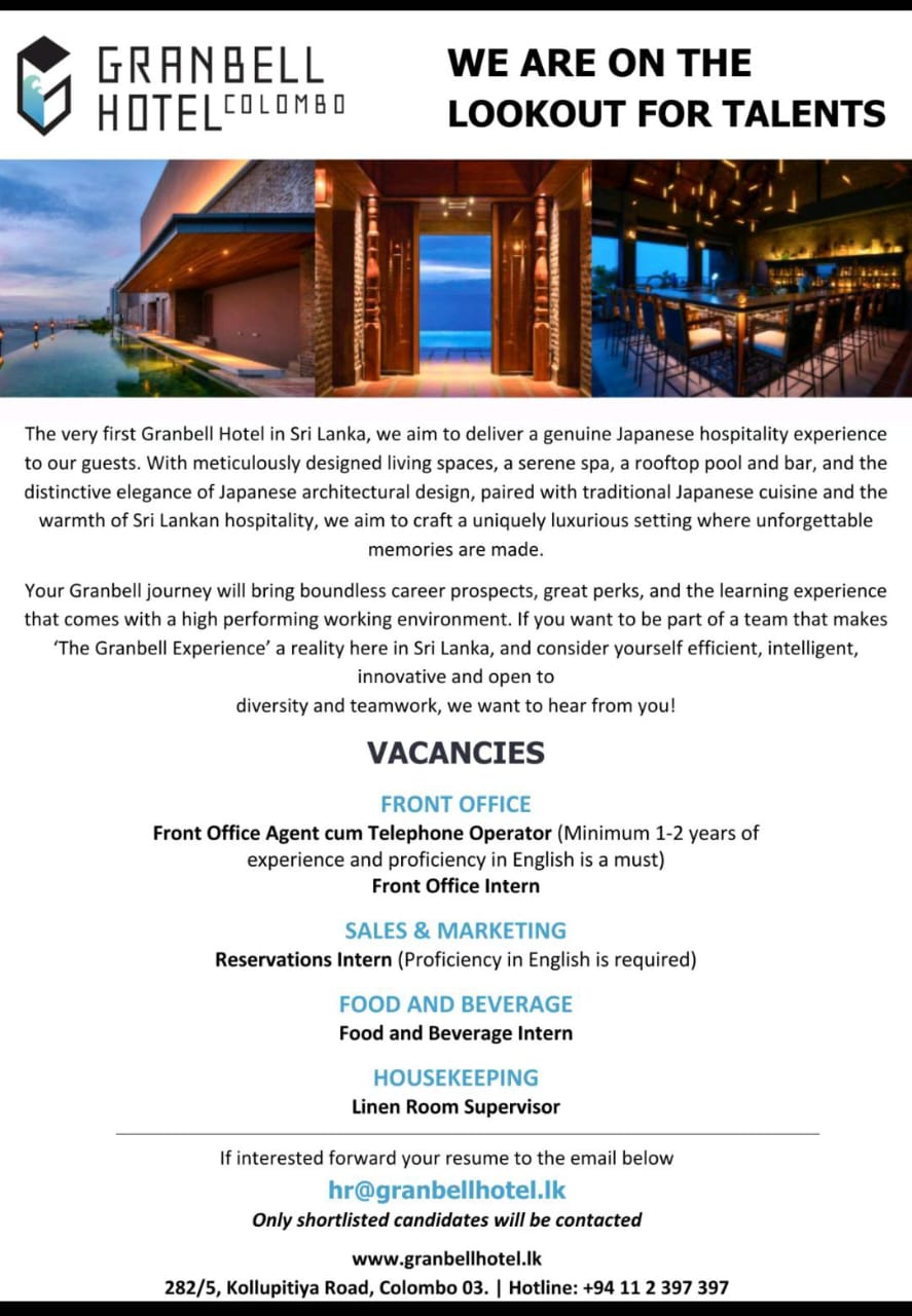 Front Office / Sales and Marketing / Food and Beverage/ Housekeeping ...