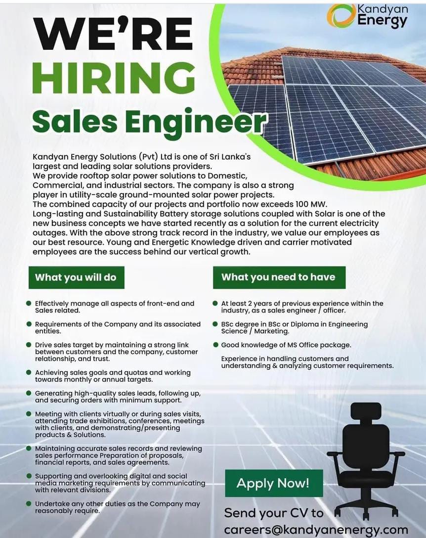 Sales Engineer - Jobseeker.lk