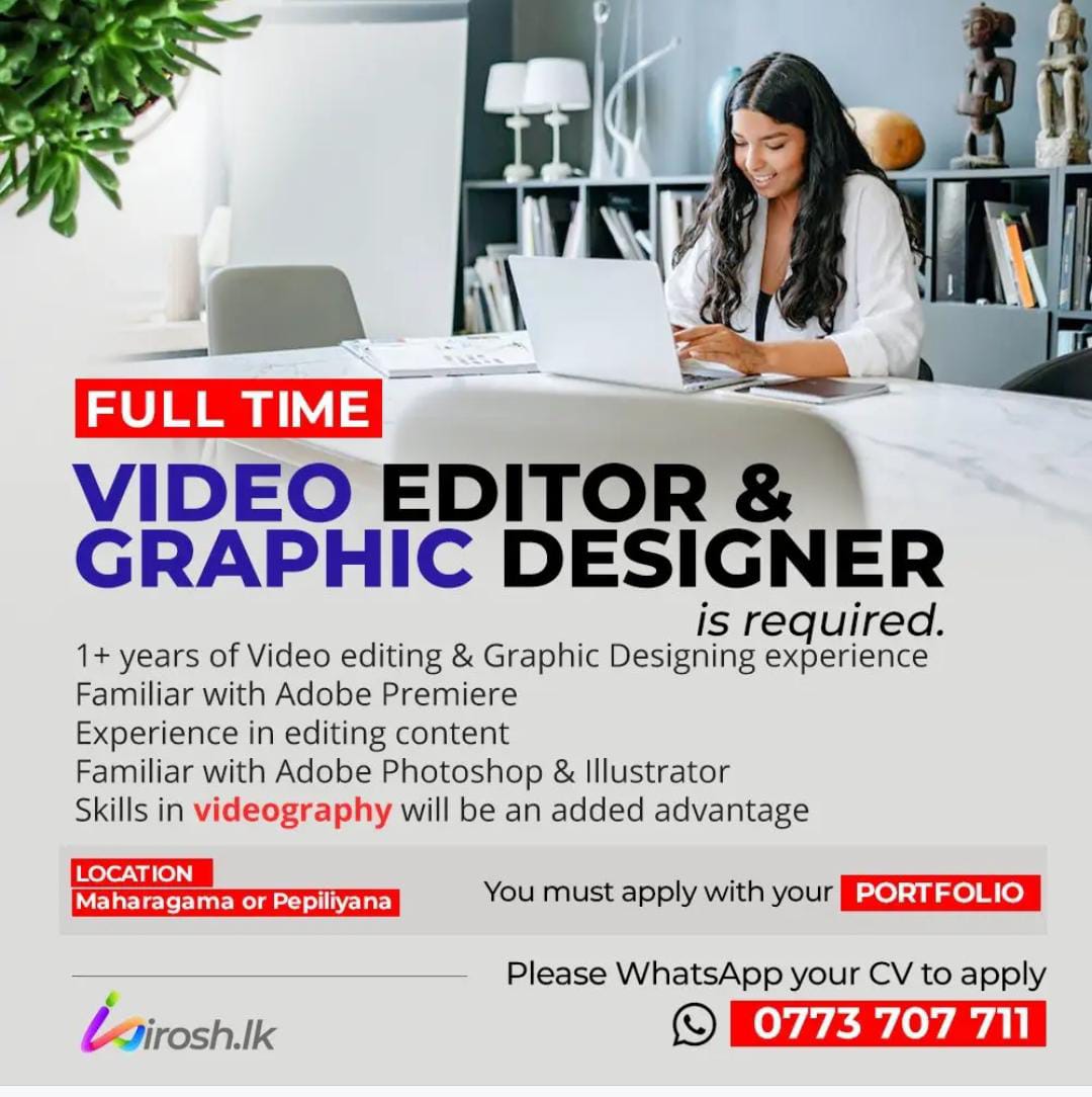 Video Editor/ Graphic Designer - Jobseeker.lk