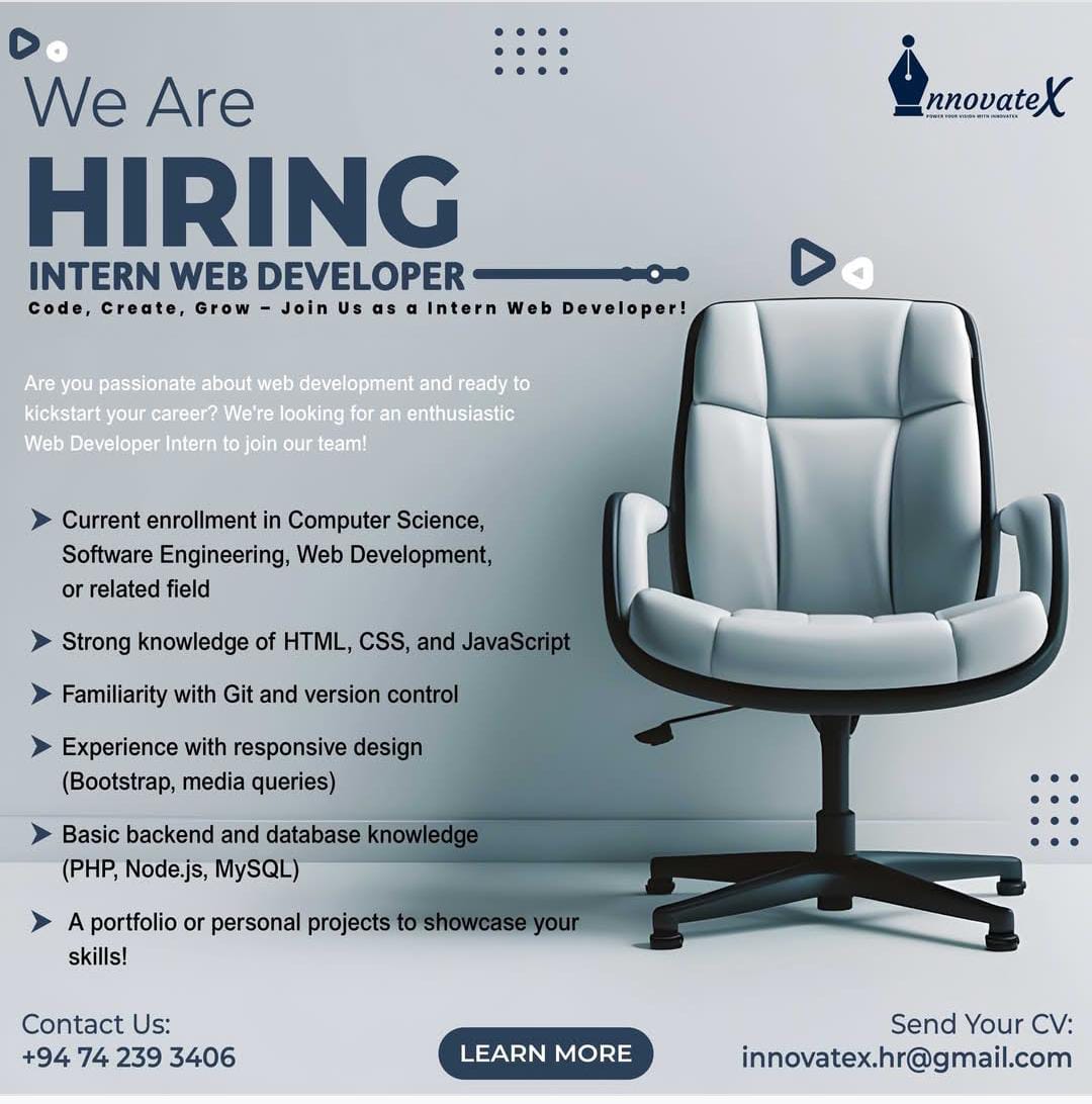 Web Developer Internship - Jobseeker.lk