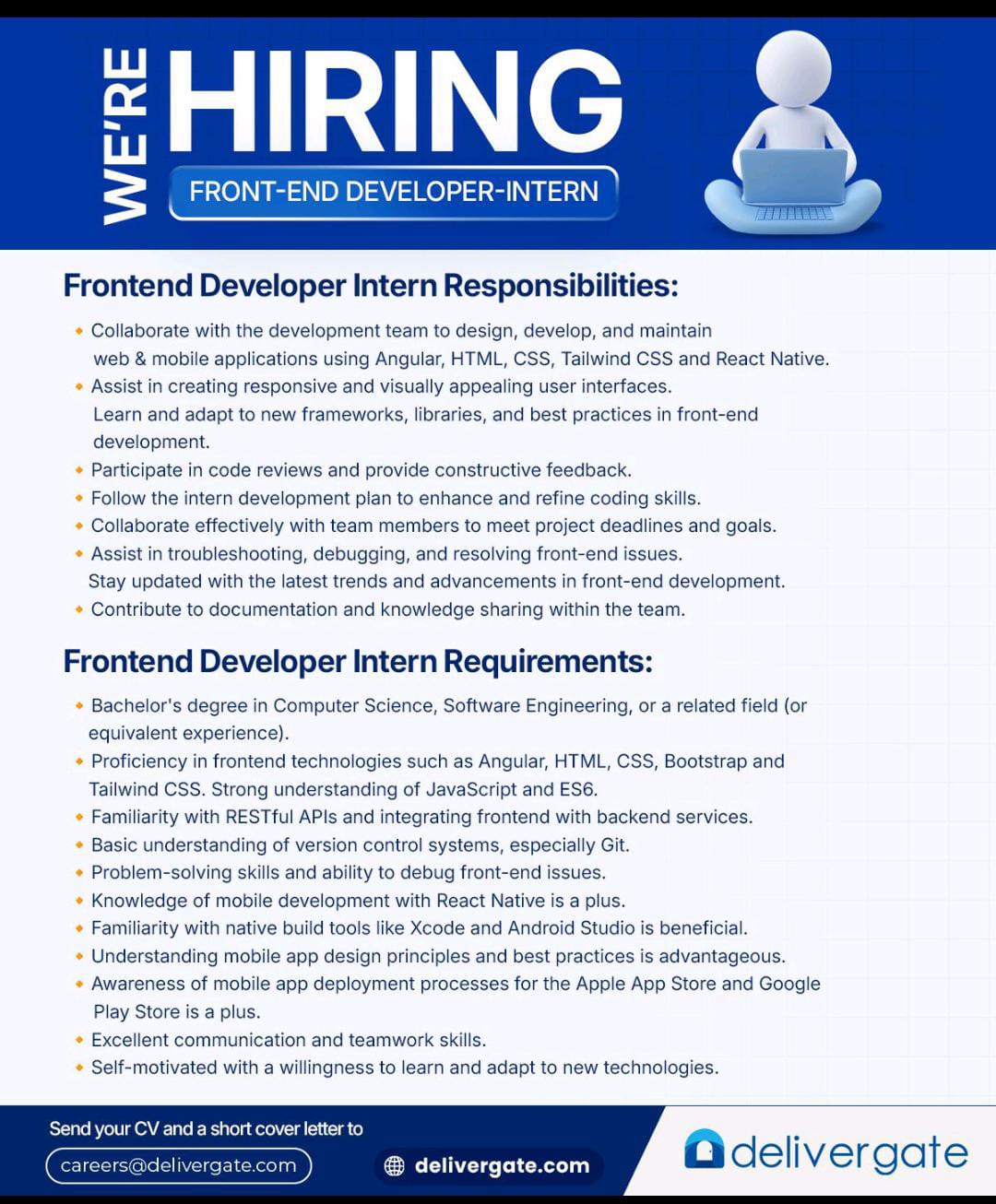 Font End Developer/ C# WPF /Go Lang internship/ Product Officer ...