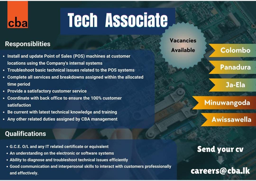 Tech Associate - Jobseeker.lk