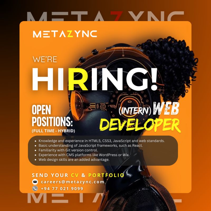 Web Developer Internship - Jobseeker.lk
